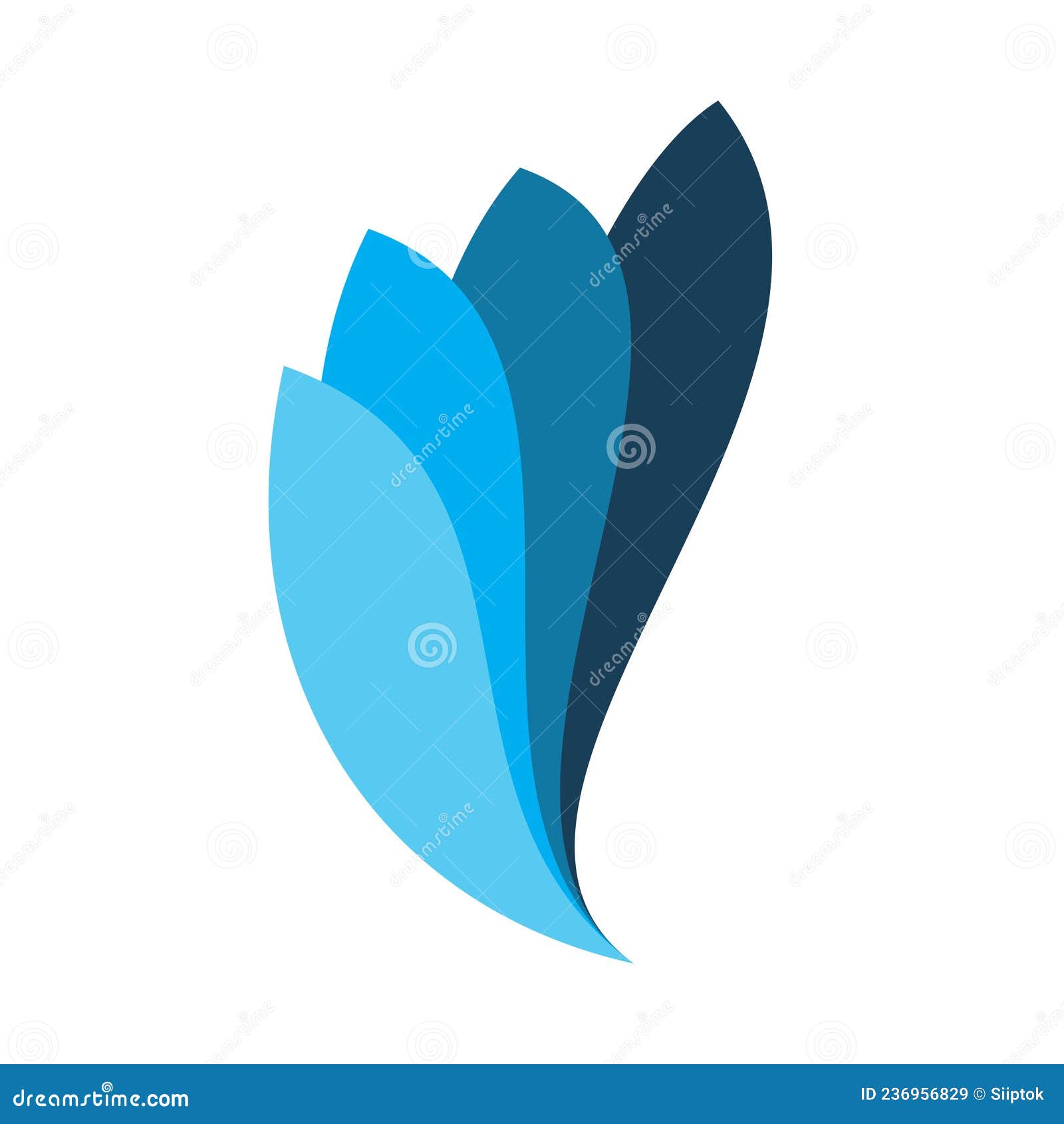 Blue Wing Shape Logo Design Stock Vector - Illustration of gradient ...