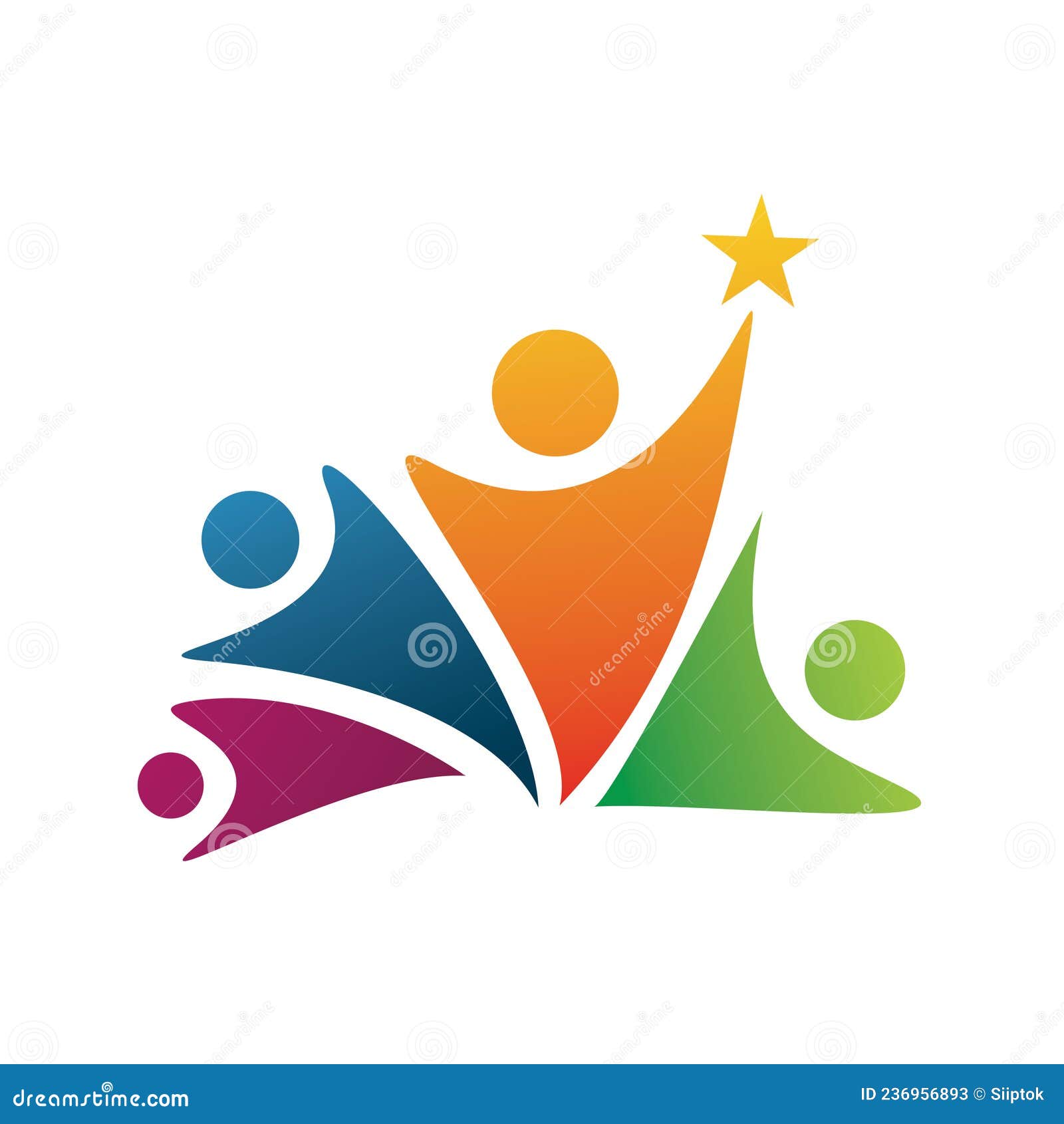 People Community Star Logo Design Stock Vector - Illustration of ...