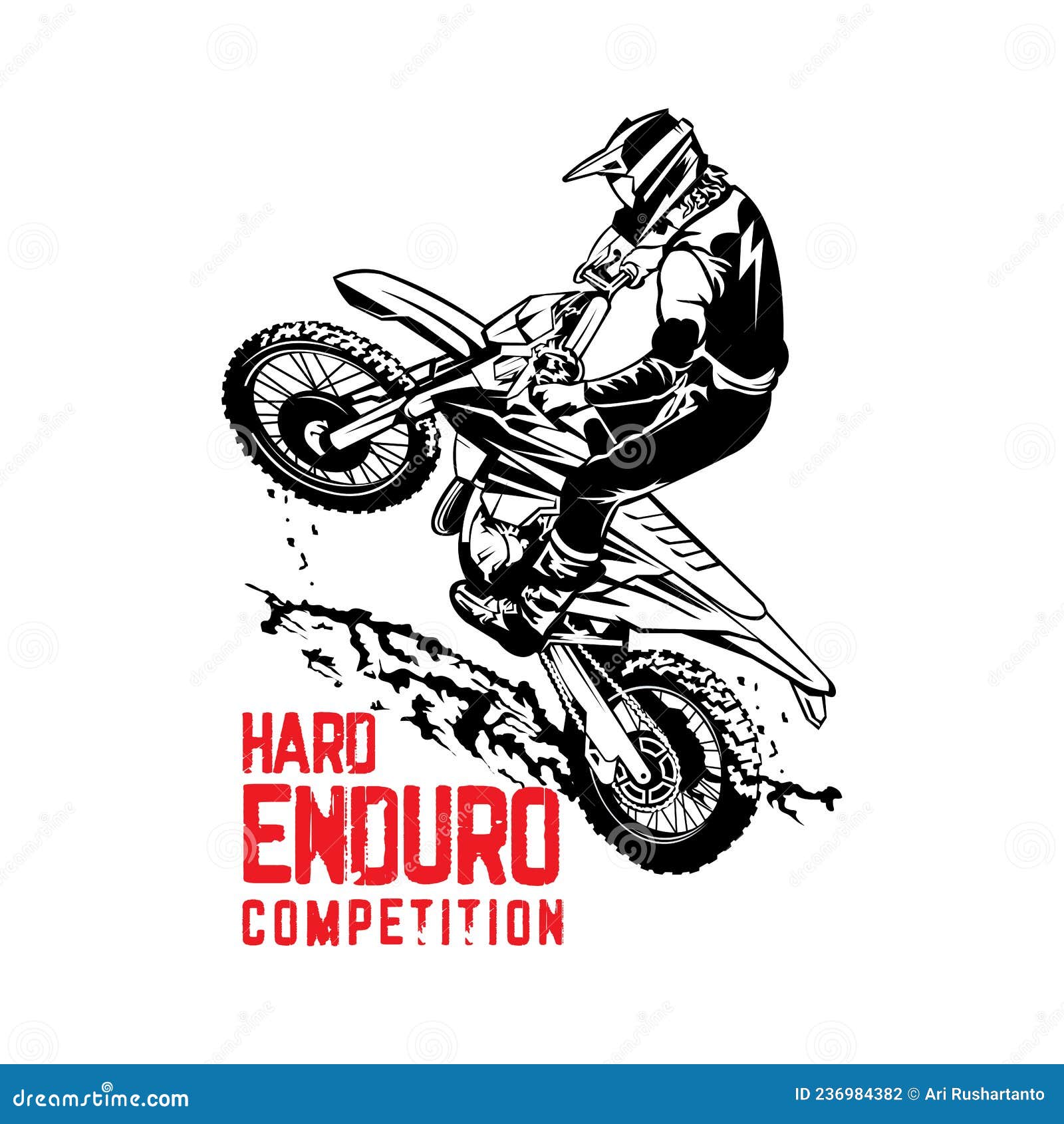 Enduro Extreme Sport Vector Illustration Design Stock Vector ...