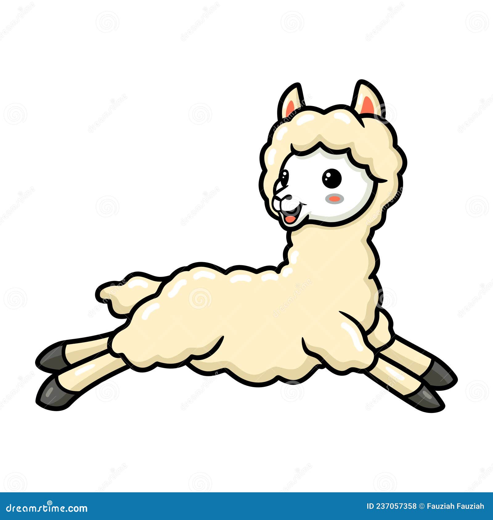 Cute Little Alpaca Cartoon Jumping Stock Vector - Illustration of beast ...