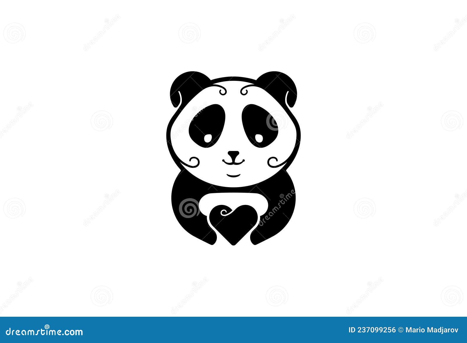 Sweet Panda Minimal Logo Symbol Design. Vector Logo Template. a ...