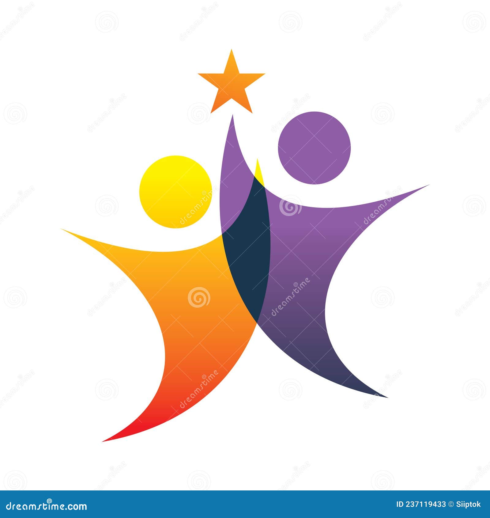 People Partner Star Logo Design Stock Vector - Illustration of media ...