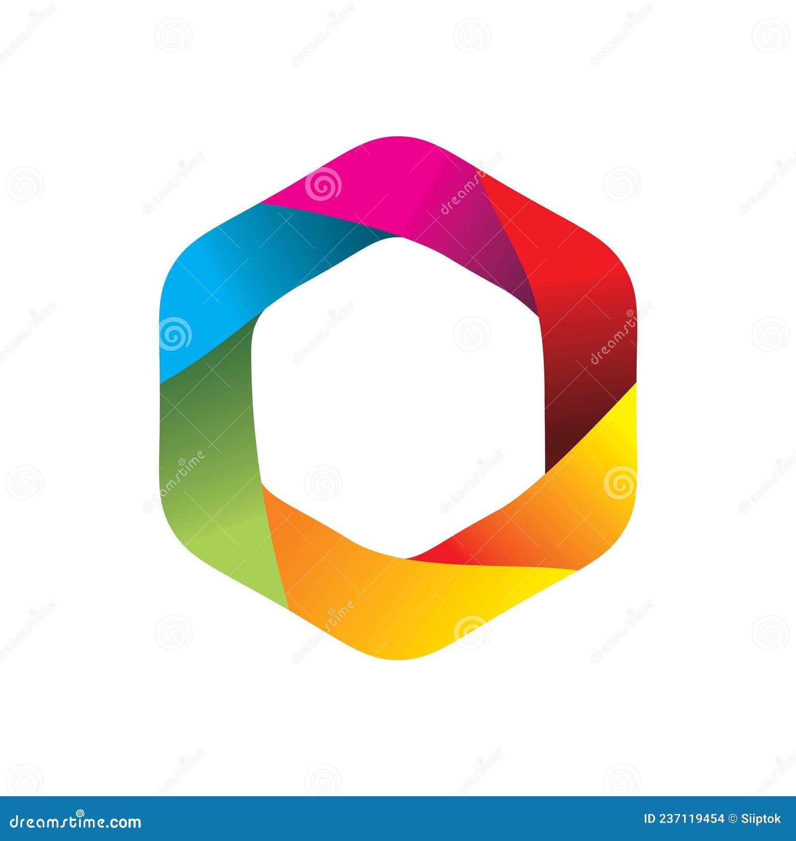 Hexagon Full Color Spin Logo Design Stock Vector - Illustration of ...