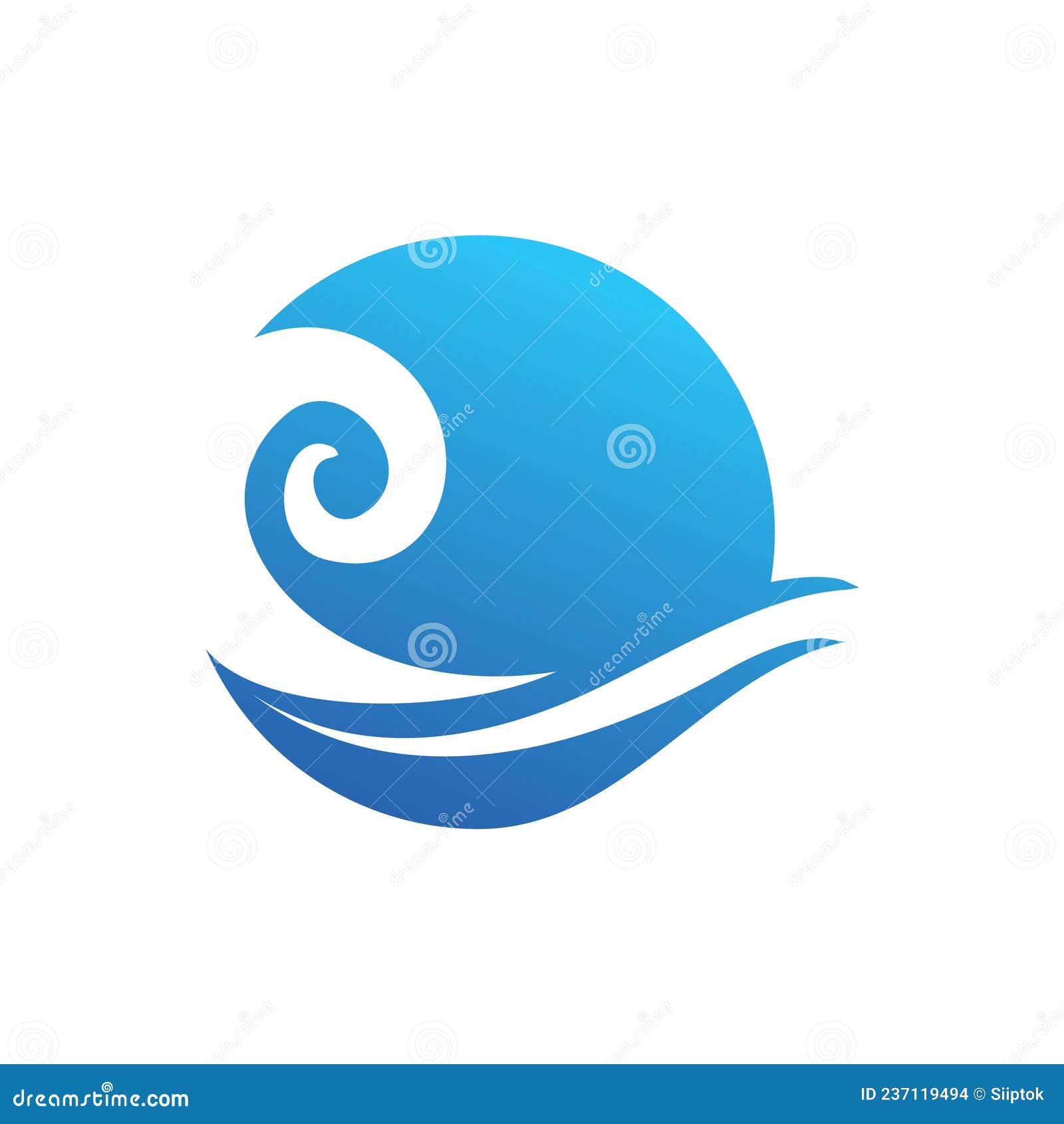 Blue Color Ocean Wave Art Logo Design Stock Vector - Illustration of ...