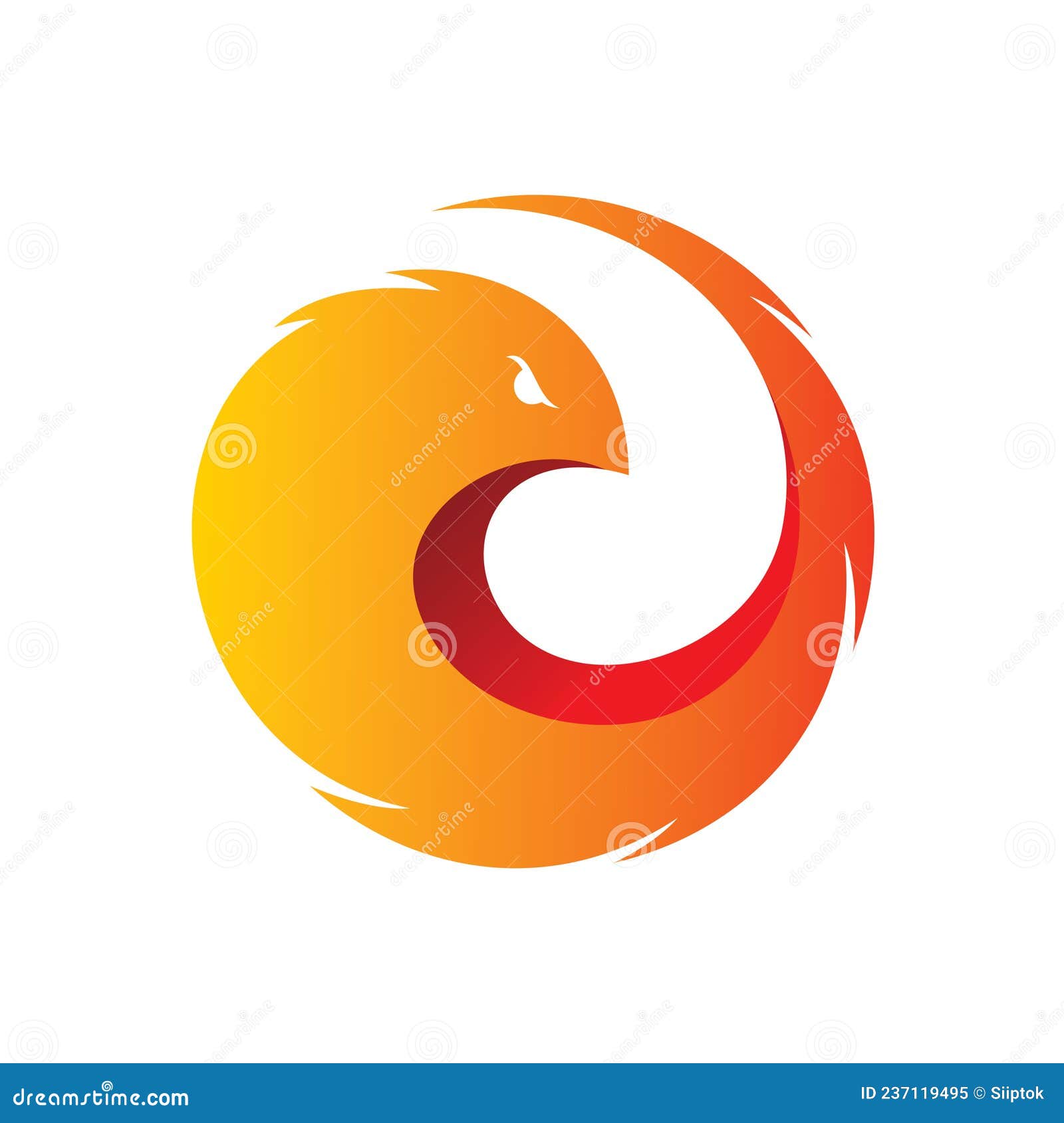 Phoenix Circle Color Shape Logo Design Stock Vector - Illustration of ...
