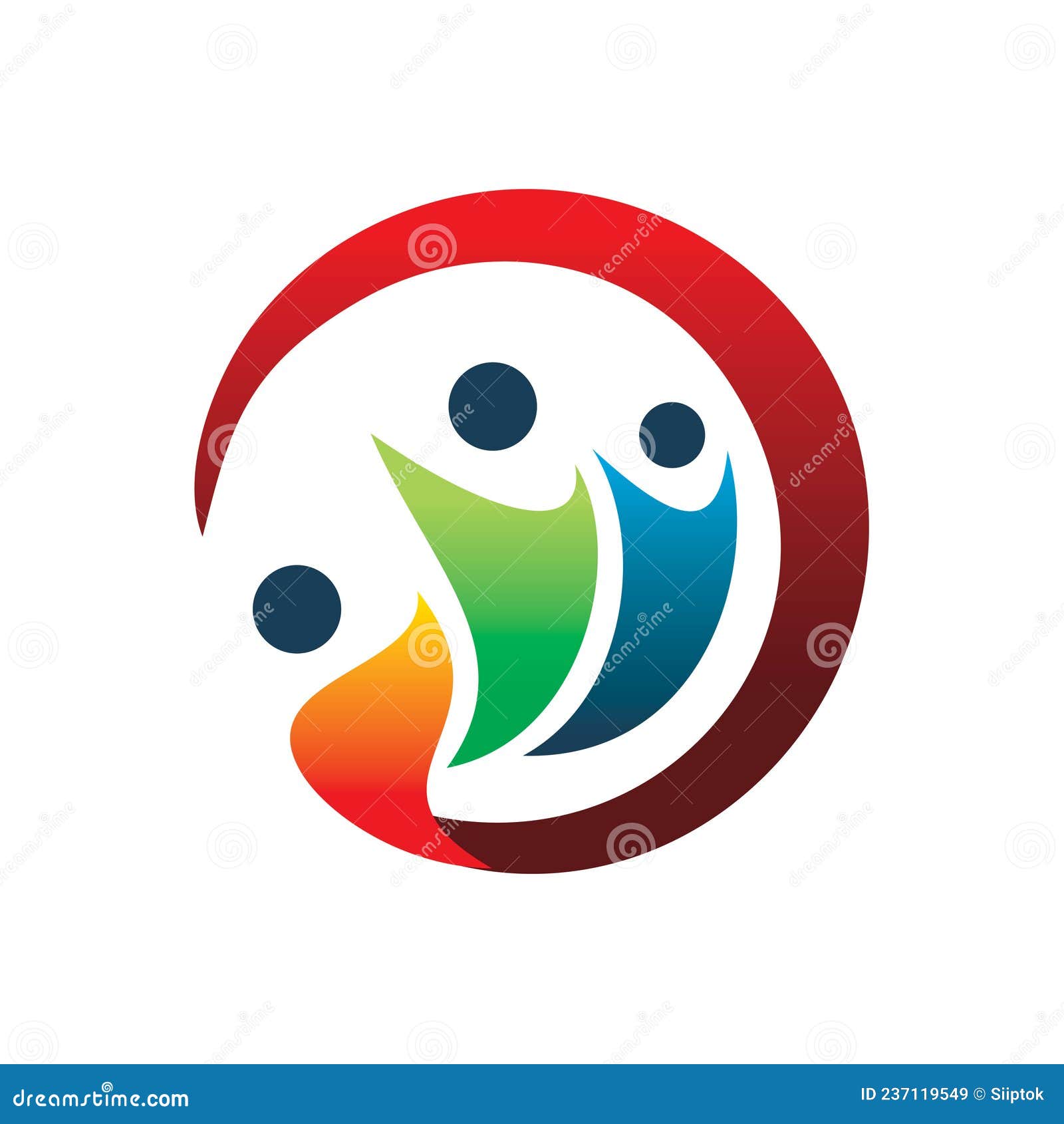 Circle Full Color People Community Logo Design Stock Vector ...