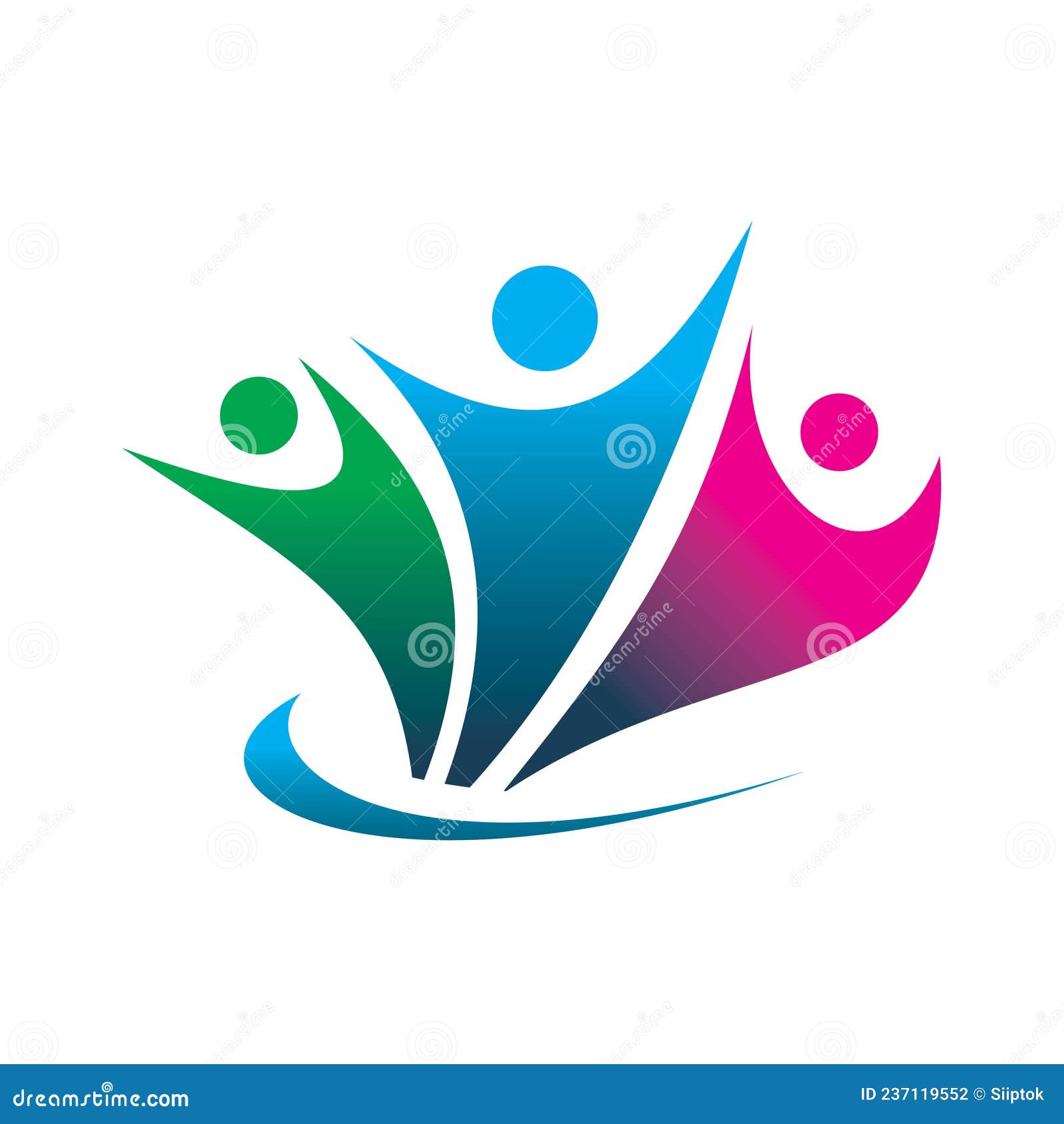 Full Color People Community Group Logo Design Stock Vector ...