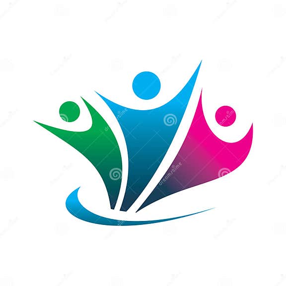 Full Color People Community Group Logo Design Stock Vector ...