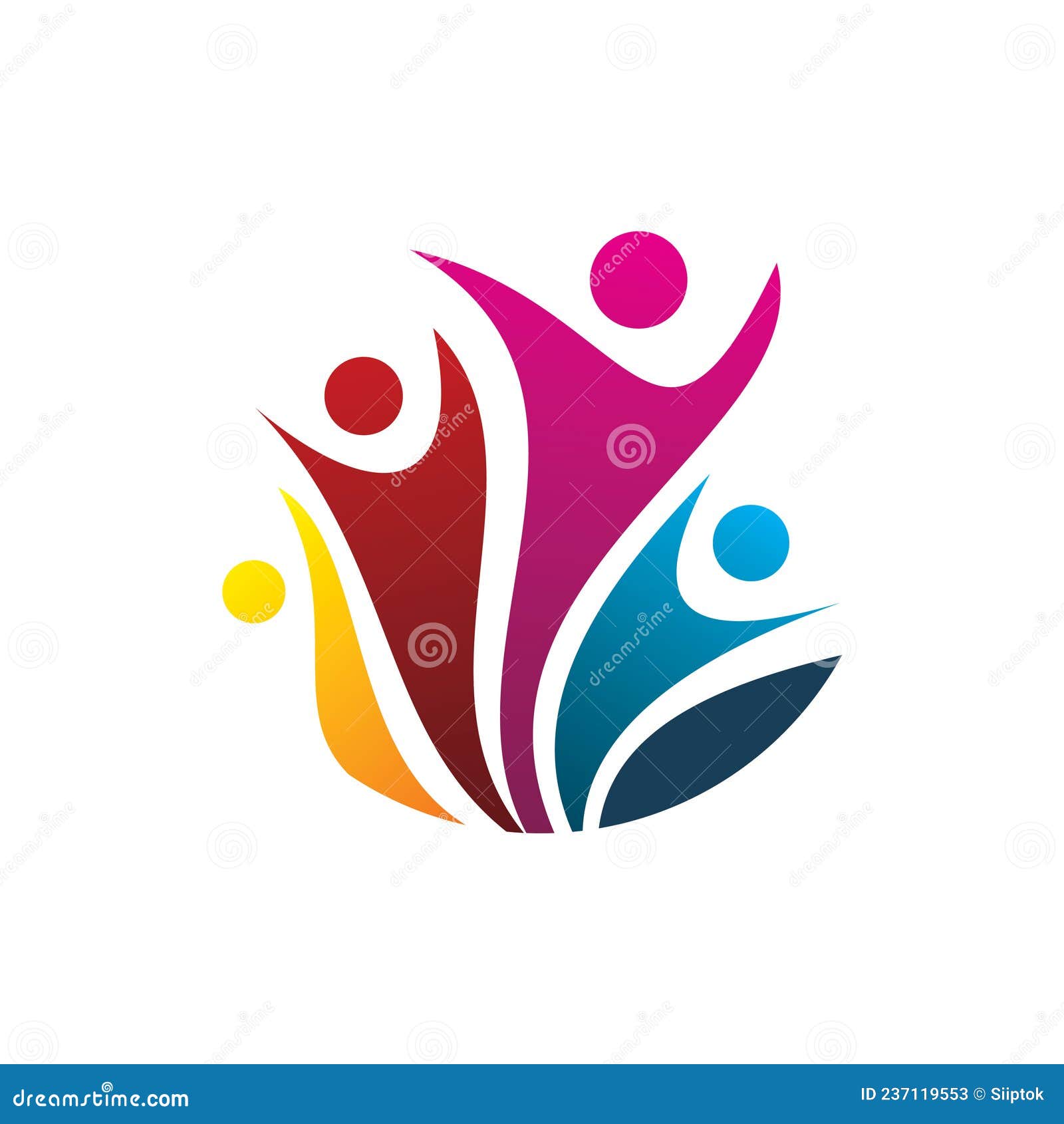 Full Color Member Group People Logo Design Stock Vector - Illustration ...