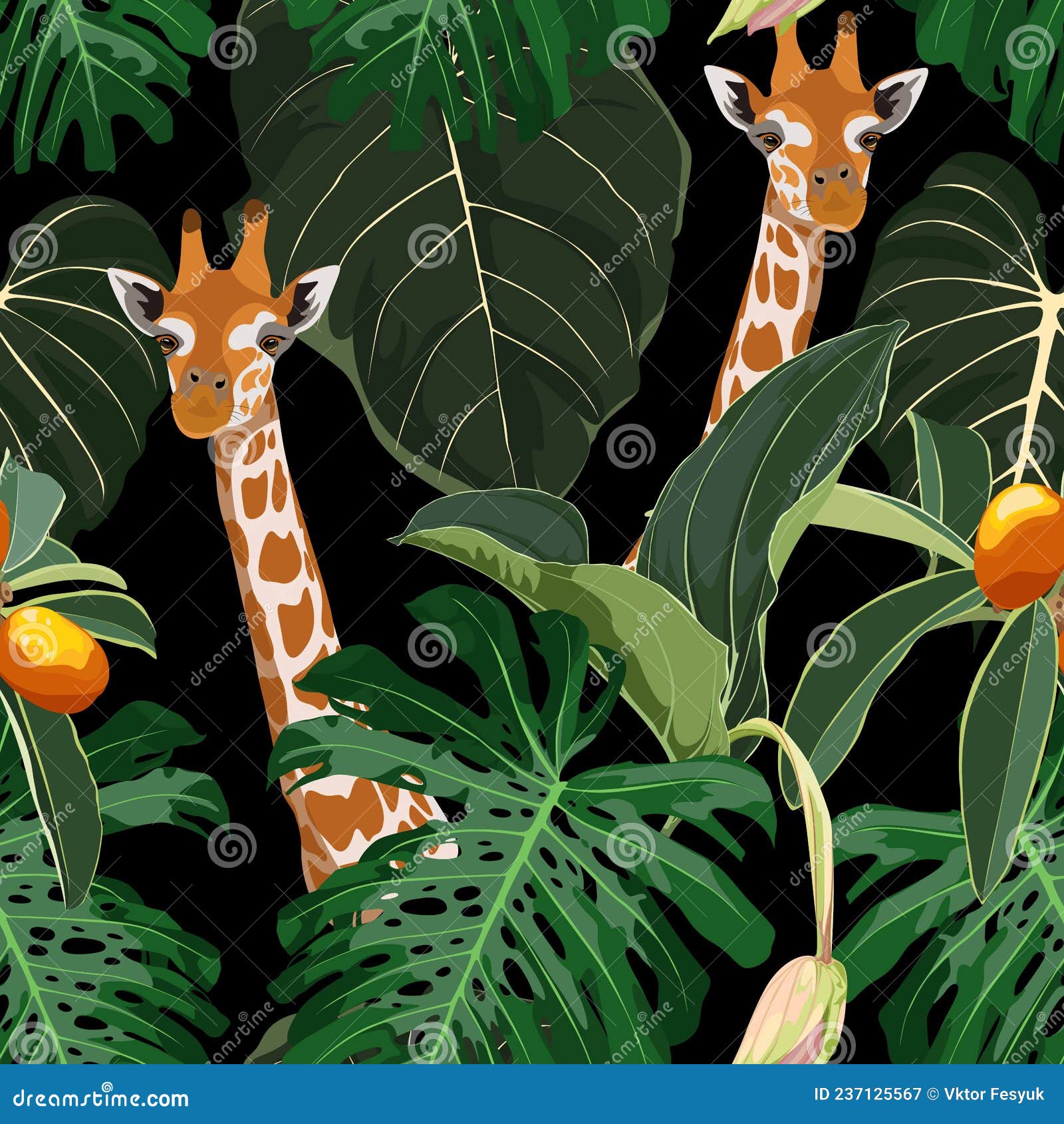 Giraffe In Fruits Royalty-Free Illustration | CartoonDealer.com #32525454