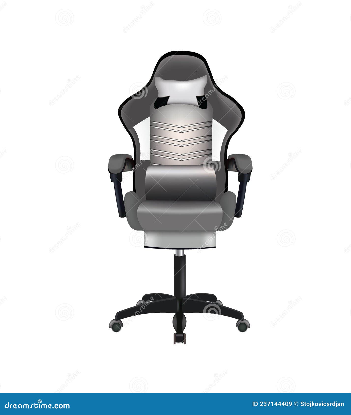 Realistic Gaming Chair, Front View Stock Vector - Illustration of front ...