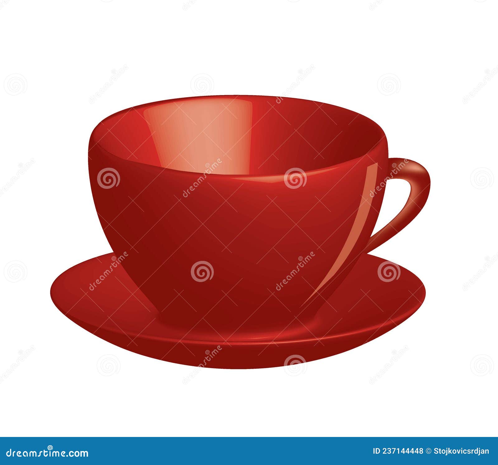Red tea cup stock vector. Illustration of beverages - 237144448