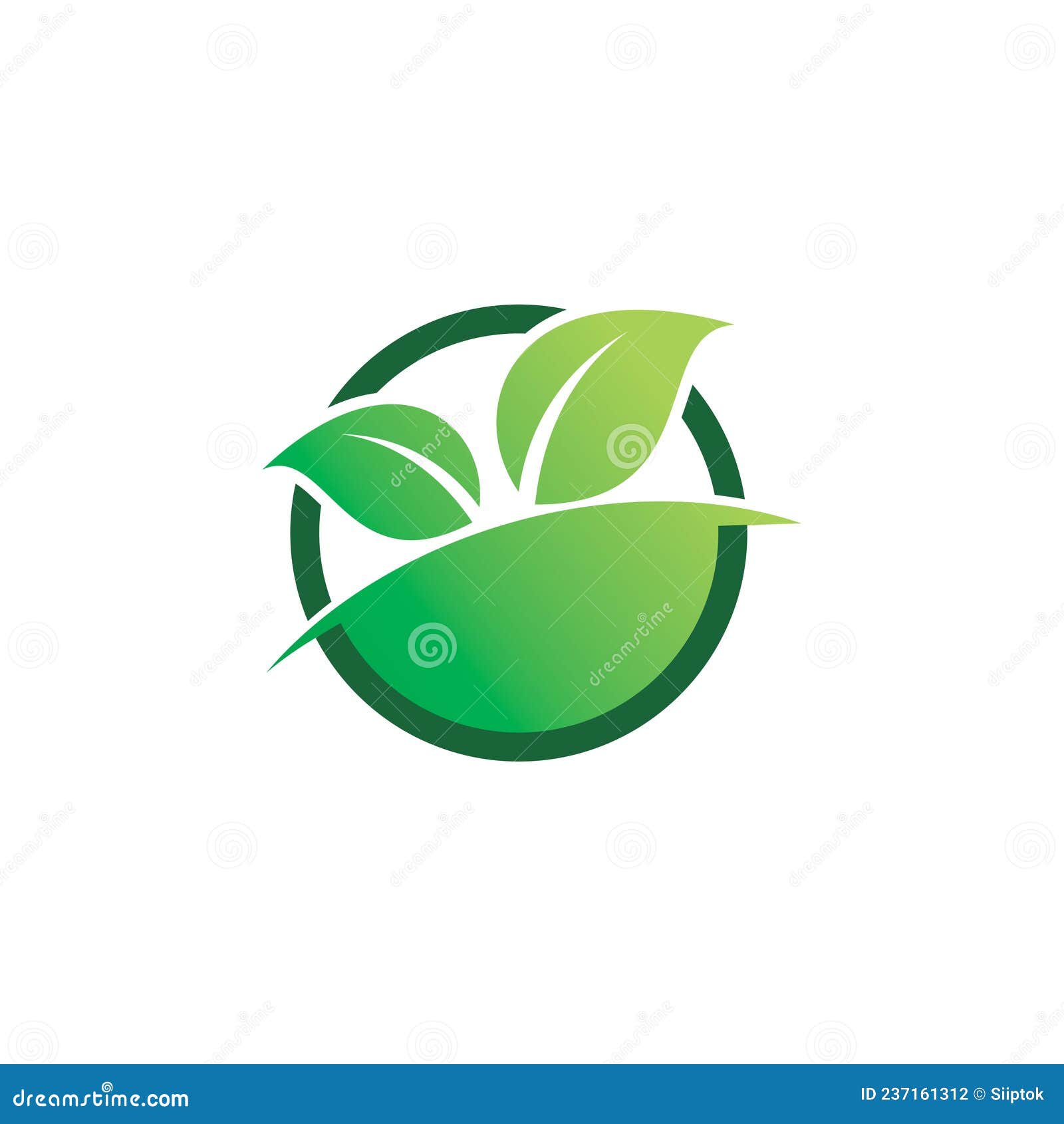 Green Circle Leaf Land Logo Design Stock Vector - Illustration of ...