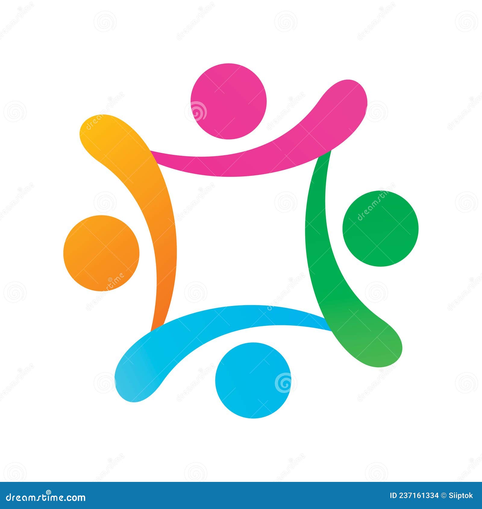 Square Full Color Community People Logo Design Stock Vector - Illustration of logotype ...