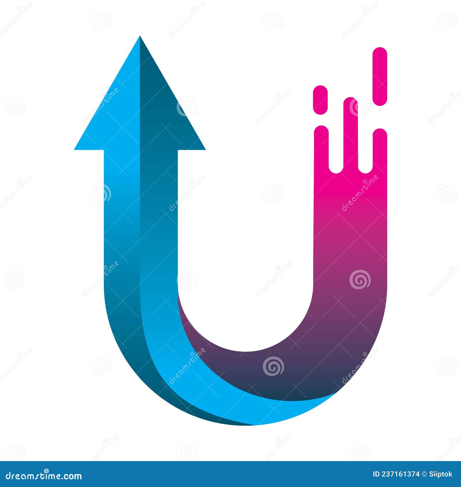 Initial Letter U Arrow Motion Color Line Logo Design Stock Vector ...
