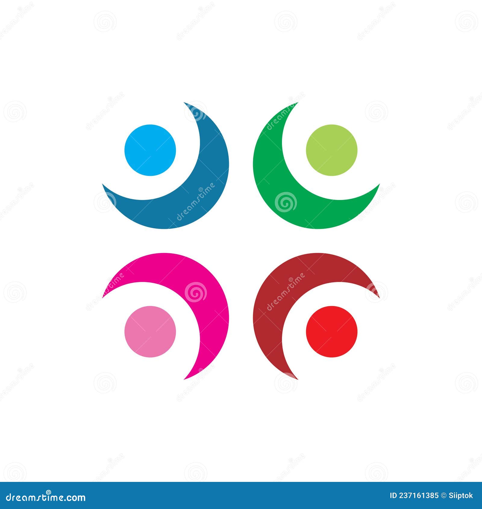 Full Color Community Circle Logo Design Stock Vector - Illustration of graphic, element: 237161385