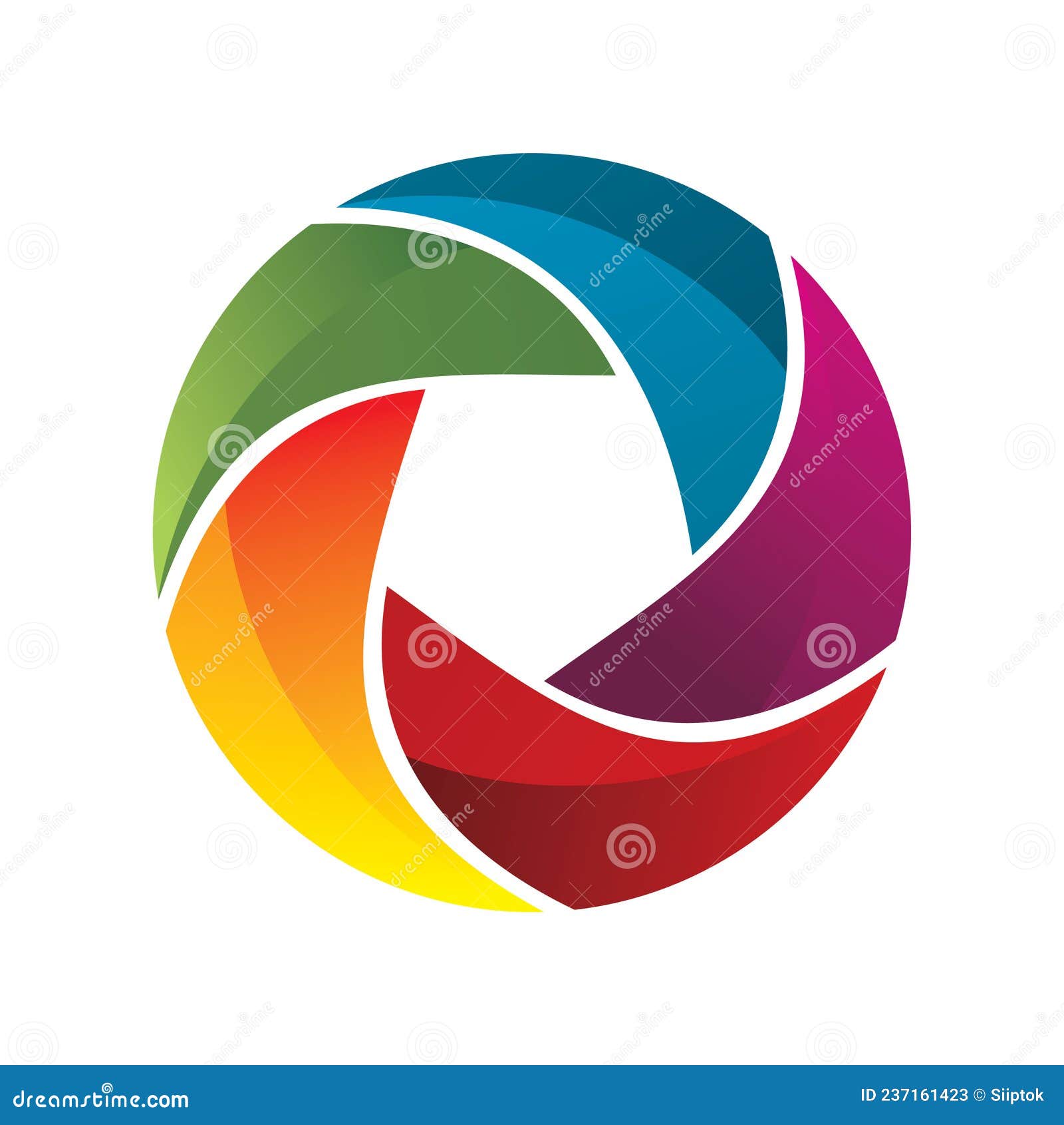 Circle Full Color Hexagon Spin Logo Design Stock Vector - Illustration ...