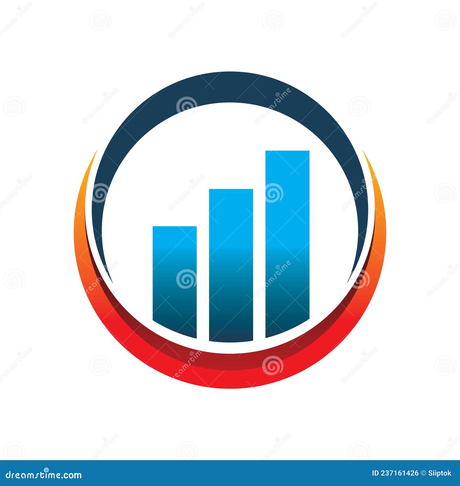 Circle Full Color Square Chart Logo Design Stock Vector - Illustration ...