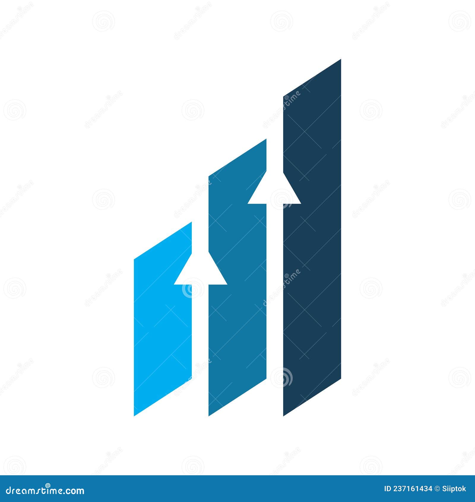 Blue Chart Arrow Business Logo Design Stock Vector - Illustration of ...