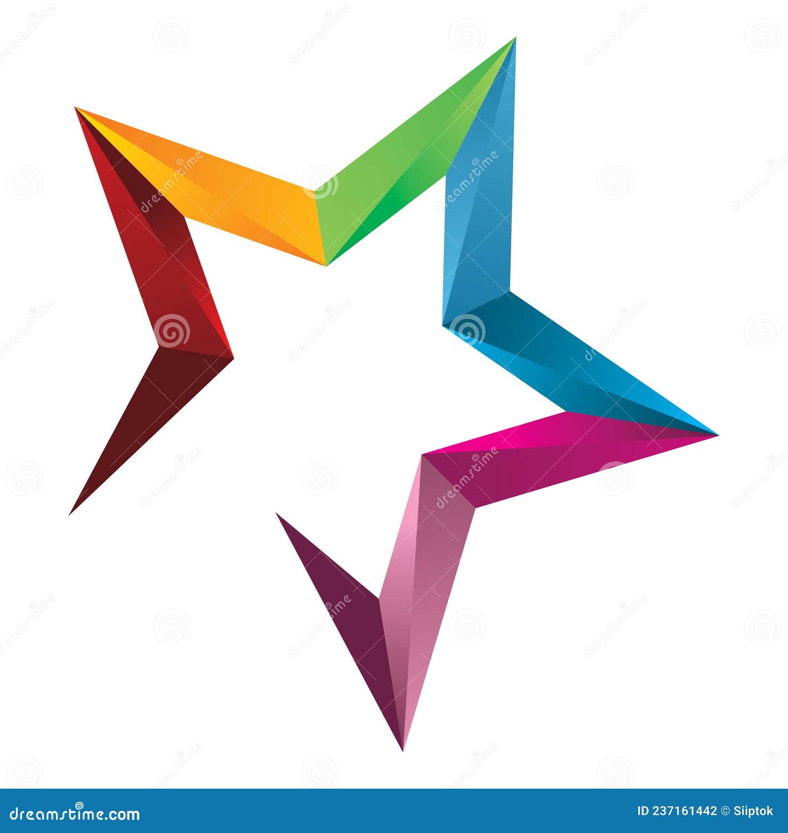 3d Full Color Star Logo Design Stock Vector - Illustration of idea ...