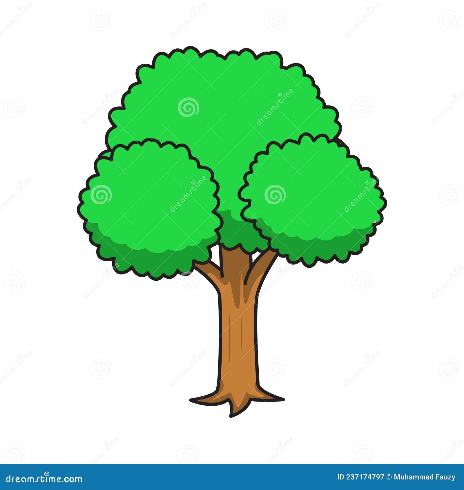 Single Tree Cartoon Illustration Stock Vector - Illustration of leaf ...