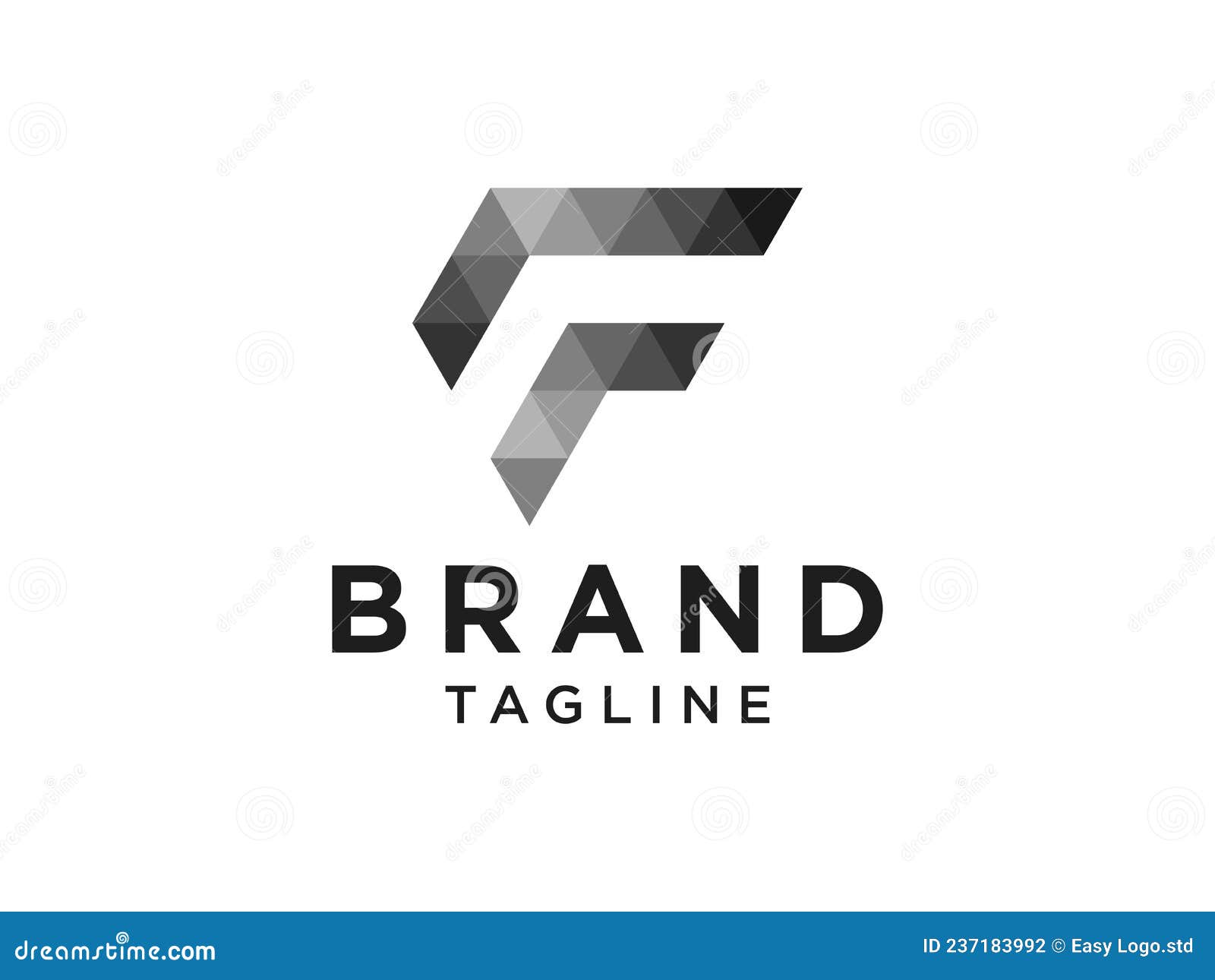 Abstract Initial Letter F Logo Triangle Rounded Style Isolated on White ...