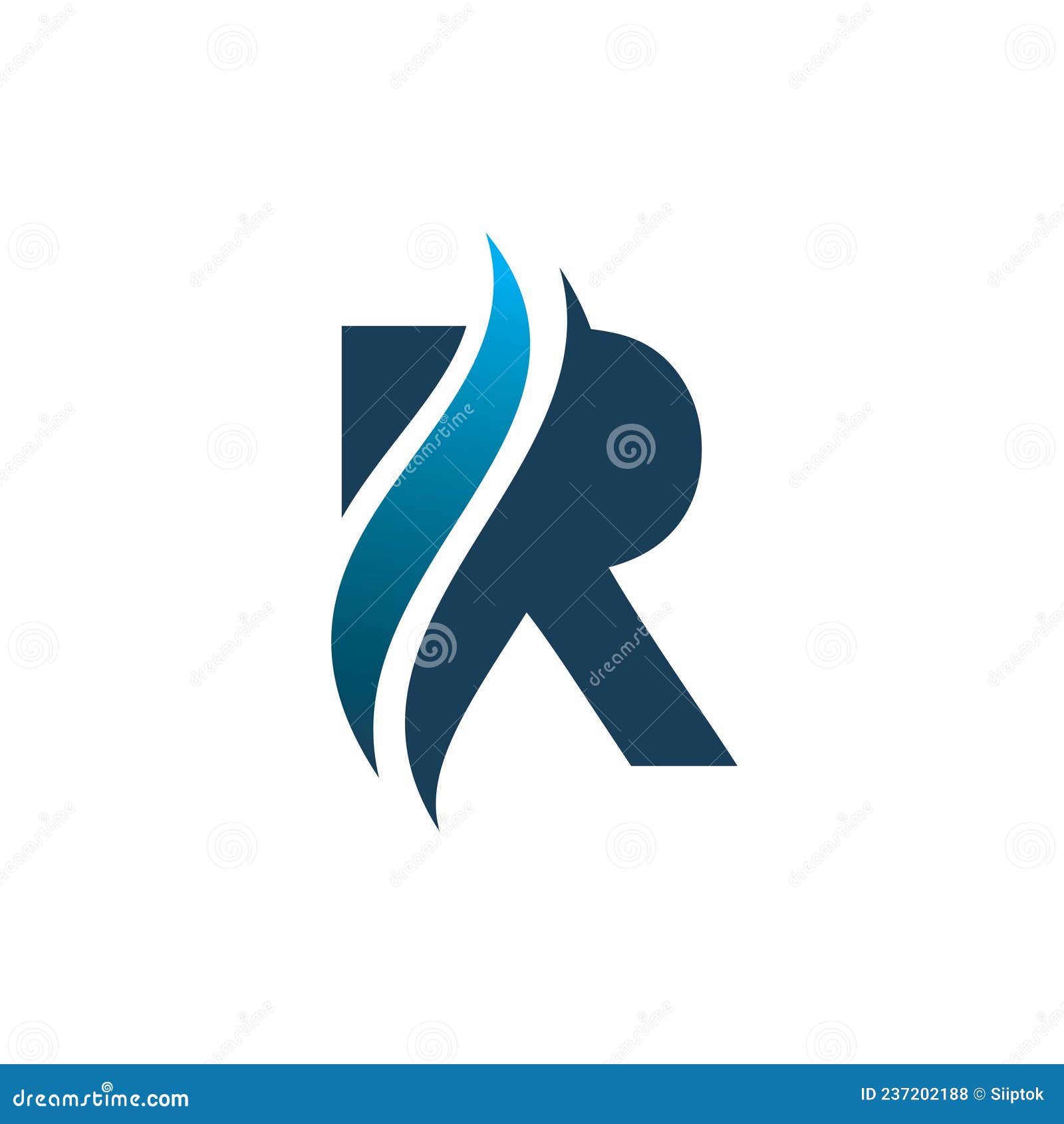Blue Color Shape Initial Letter R Logo Design Stock Vector ...