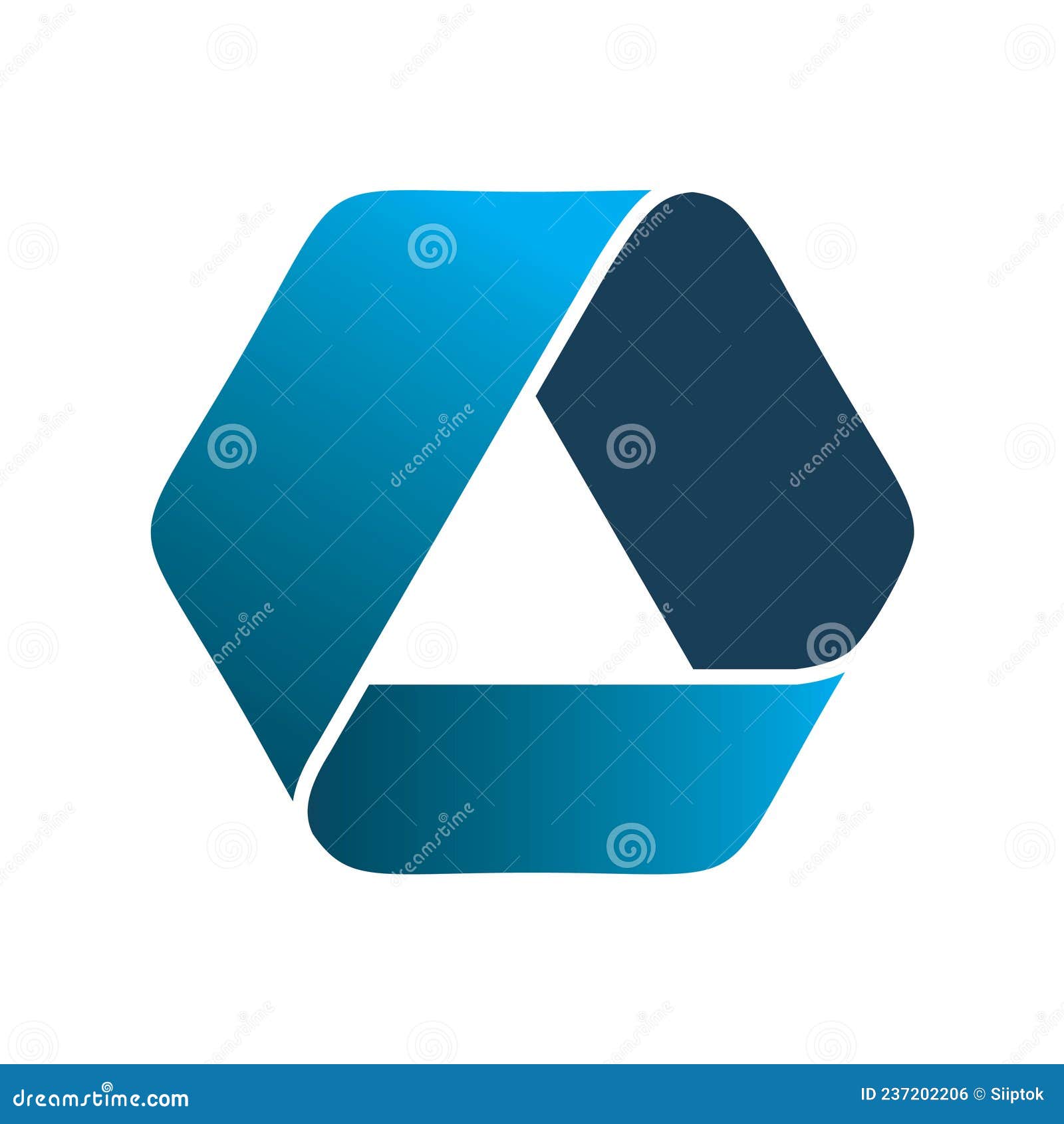 Triangle Hexagon Ribbon Blue Logo Design Stock Vector - Illustration of ...