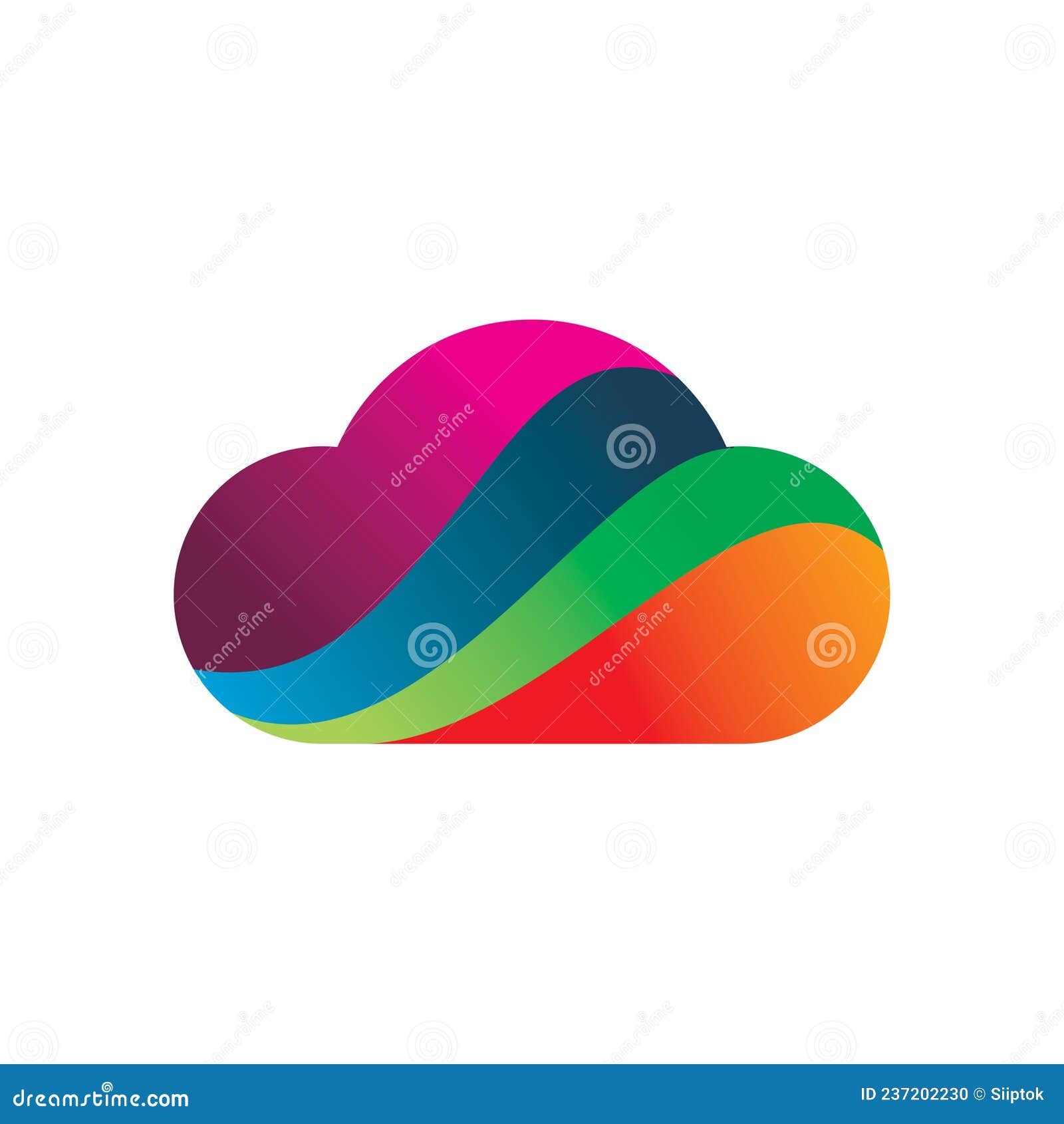 Full Color Cloud Art Logo Design Stock Vector - Illustration of ...