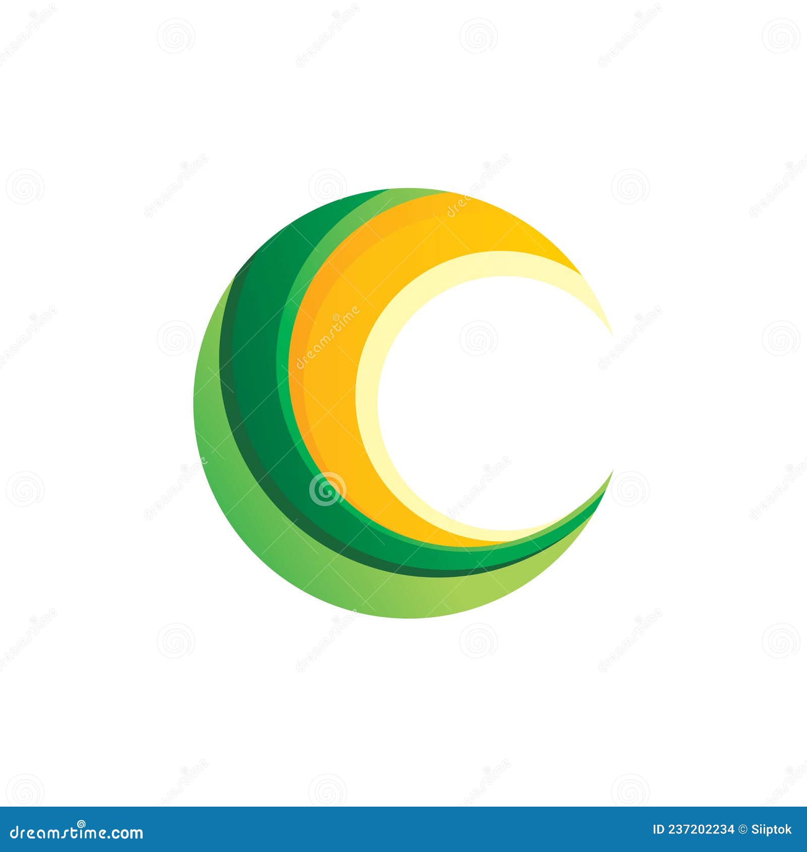 Full Color Letter C Moon Logo Design Stock Vector - Illustration of ...