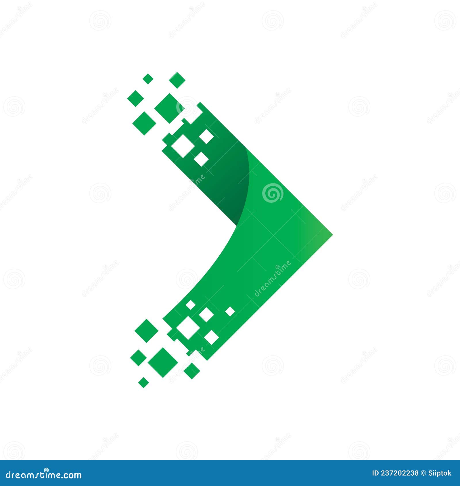 Green Arrow Digital Pixel Logo Design Stock Vector - Illustration of ...
