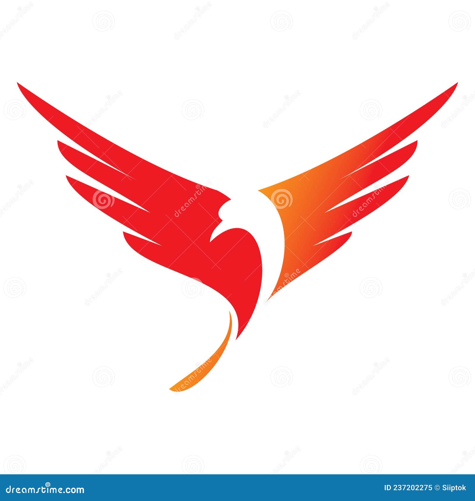 Red Flame Phoenix Wing Logo Design Stock Vector - Illustration of idea ...