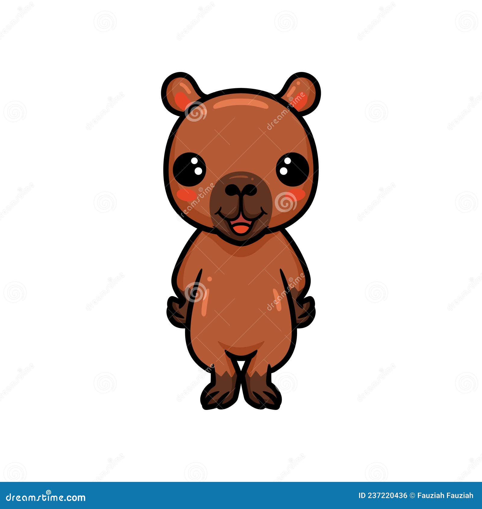 Cute Little Capybara Cartoon Standing Stock Vector - Illustration of ...