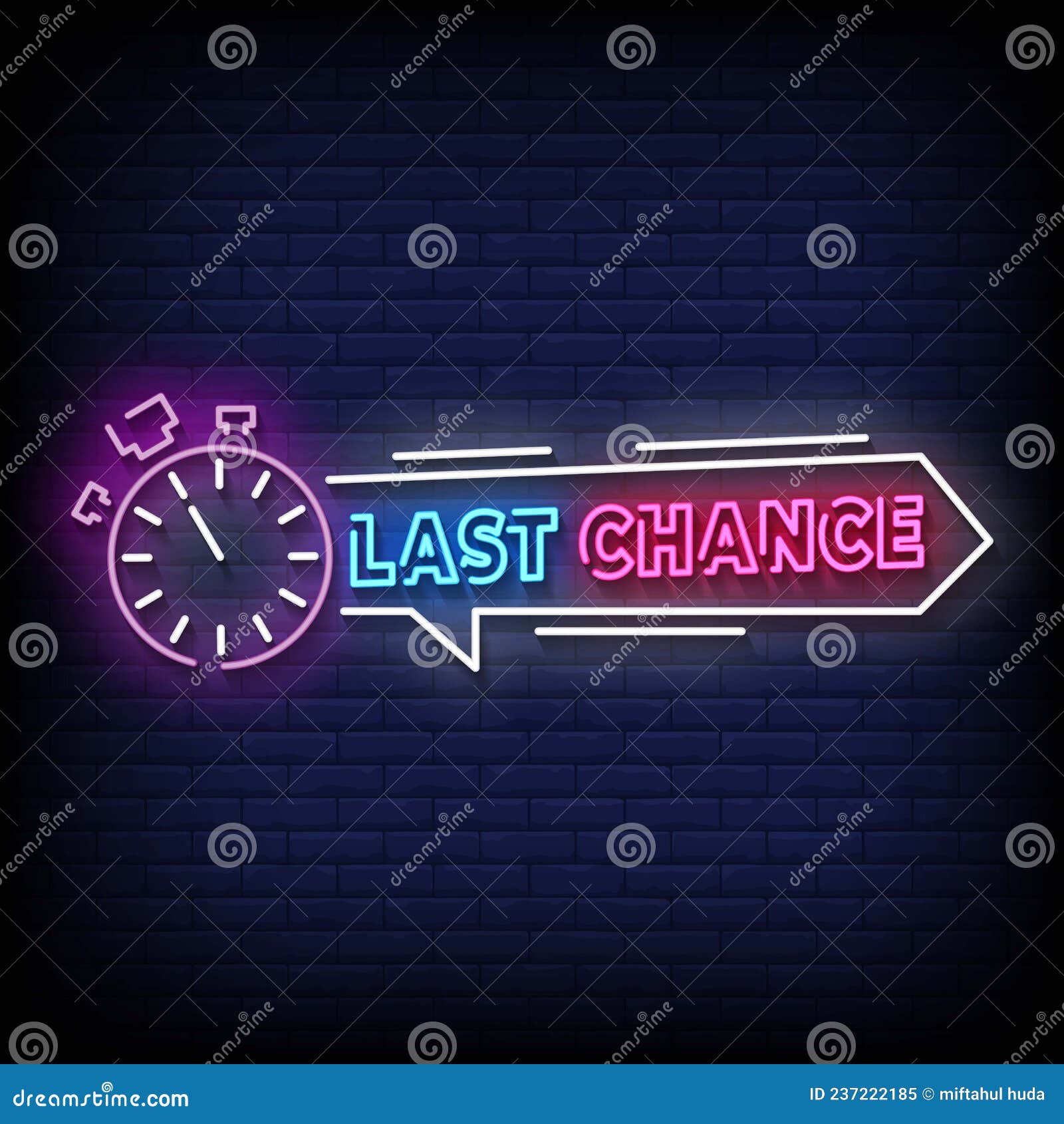 Last Chance Neon Signs Style Text Vector Stock Vector - Illustration of ...