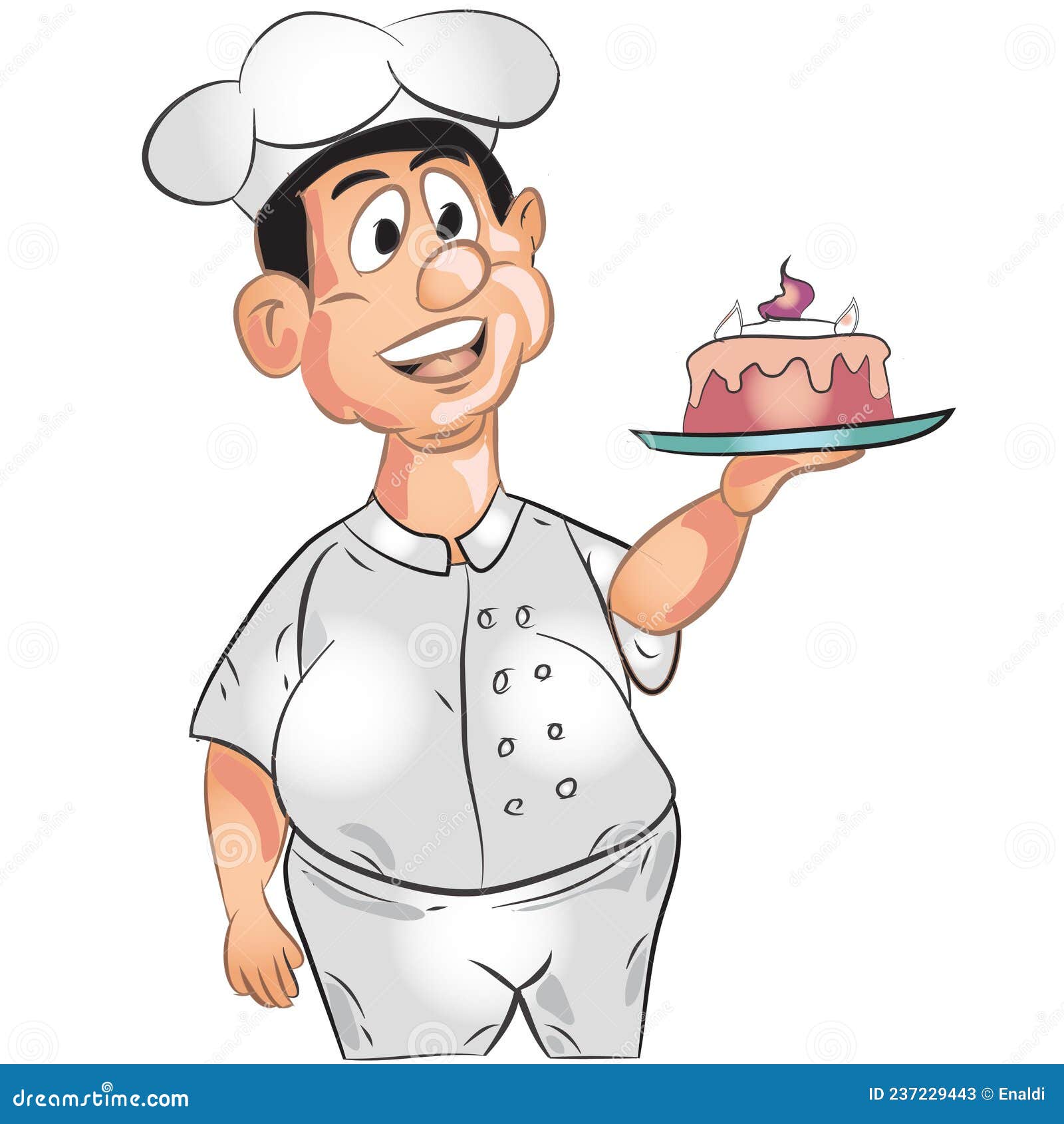 Flat Pastry Chef Cartoon Character Vector Illustration Stock Vector ...