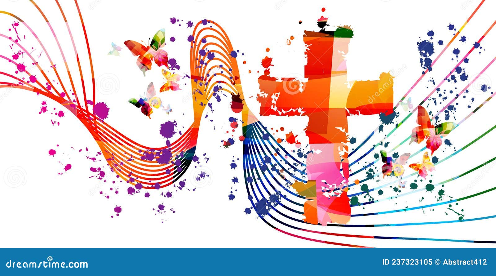 Christian Cross Isolated Vector Illustration. Religion Themed ...