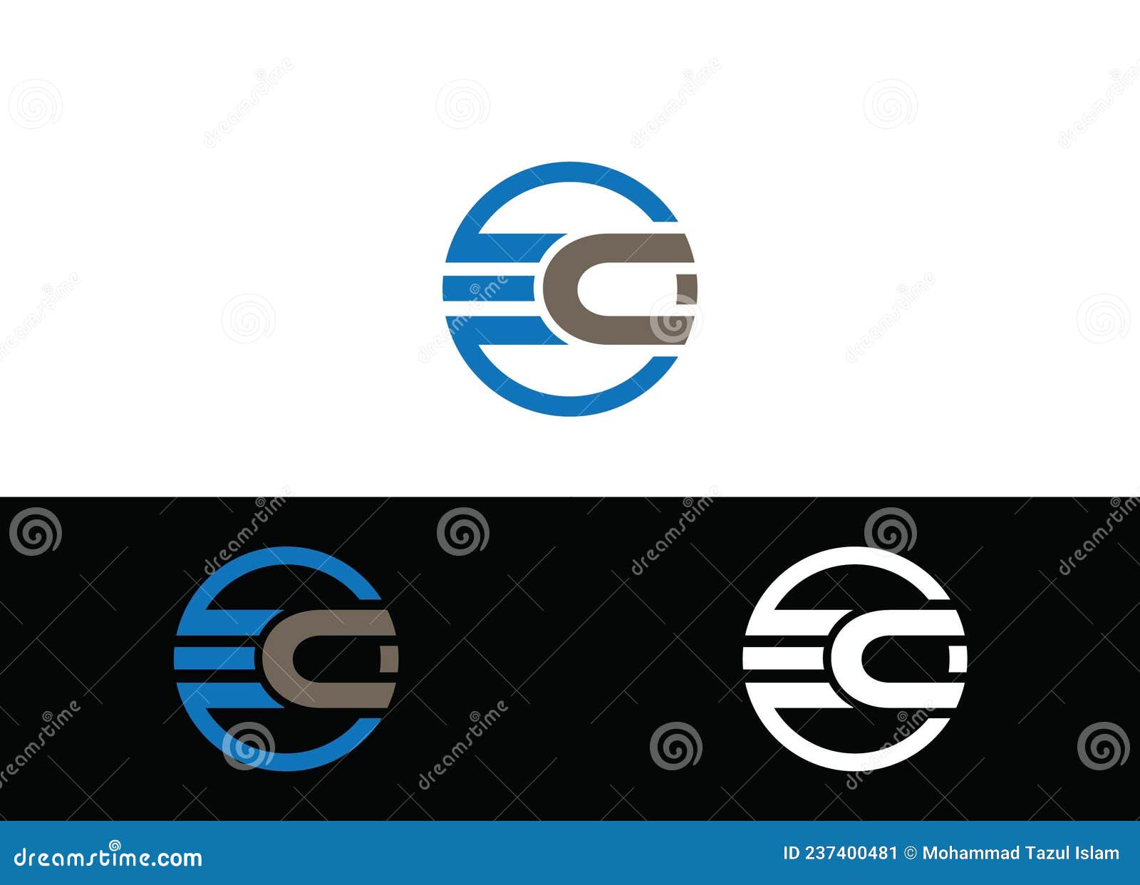 Initial Letter EC Logo or Icon Design Vector Image Template Stock ...