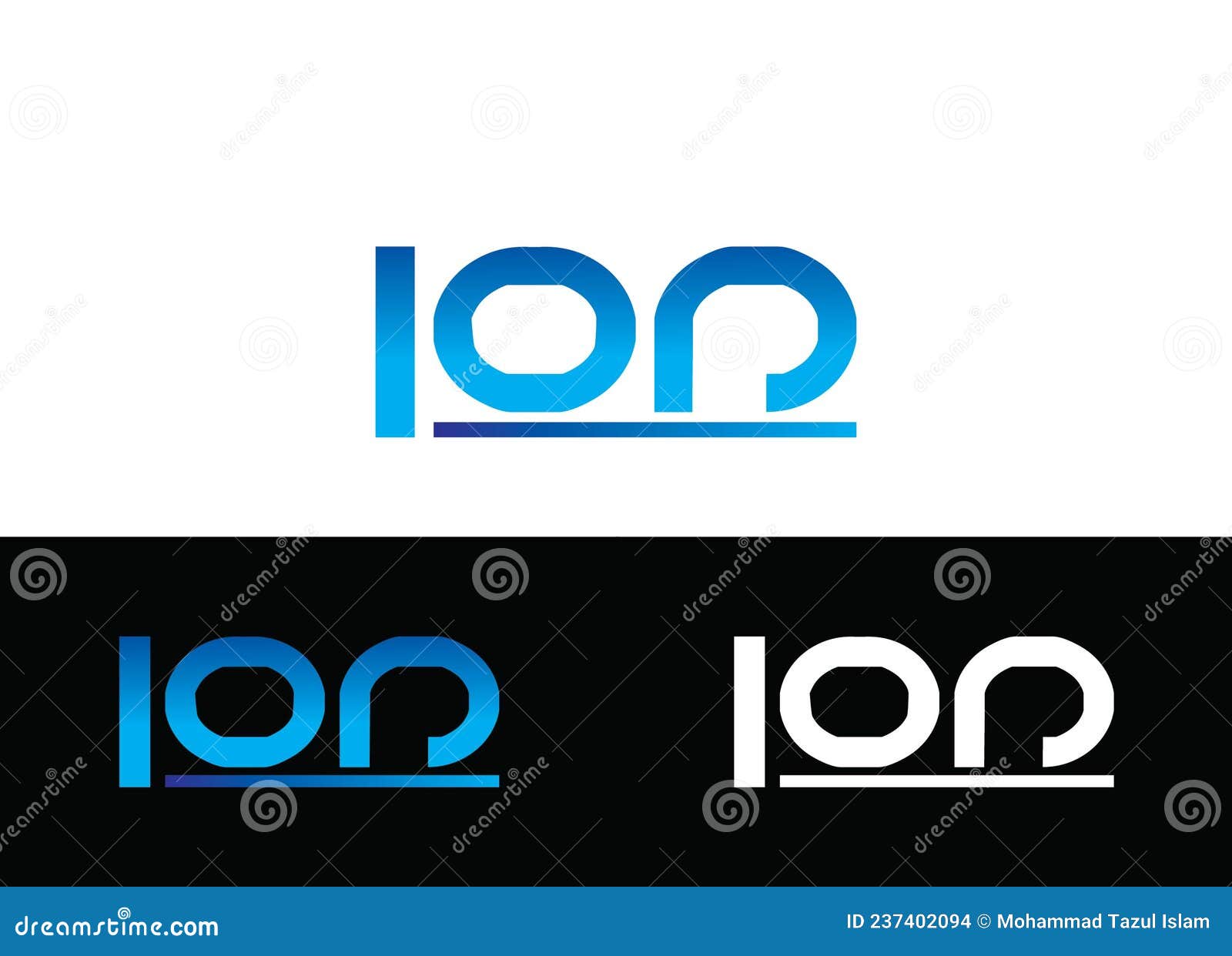Initial Letter ION Logo or Icon Design Vector Image Template Stock ...
