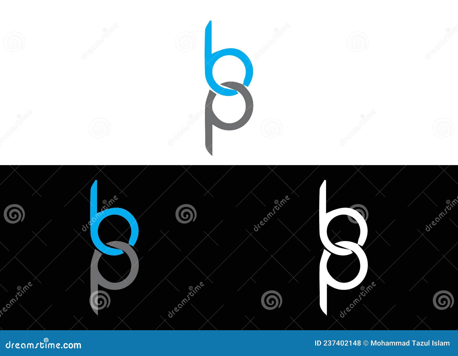 Initial Letter BP Logo or Icon Design Vector Image Template Stock ...