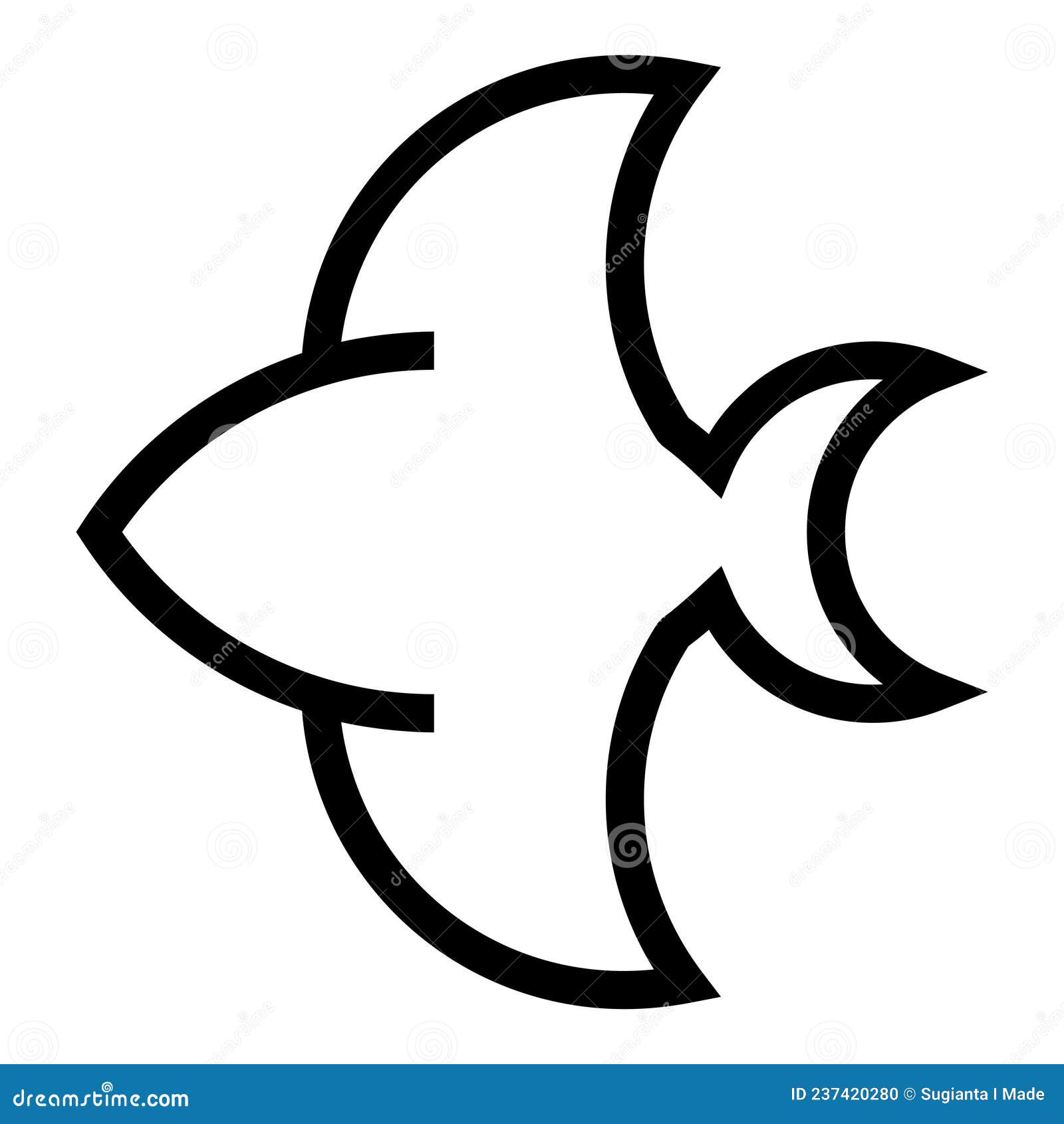 Line art fish icon vector stock vector. Illustration of mobile - 237420280