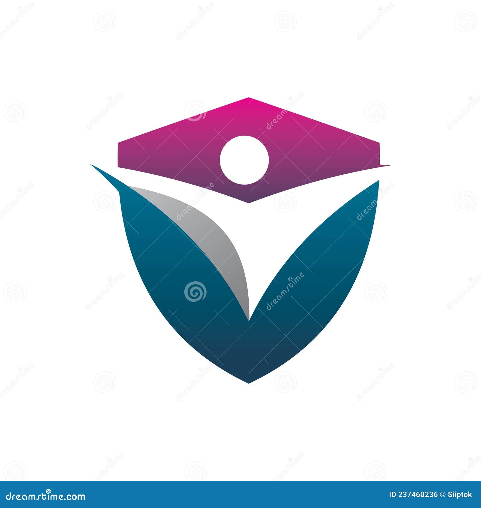 Full Color People Community Shield Logo Design Stock Vector ...