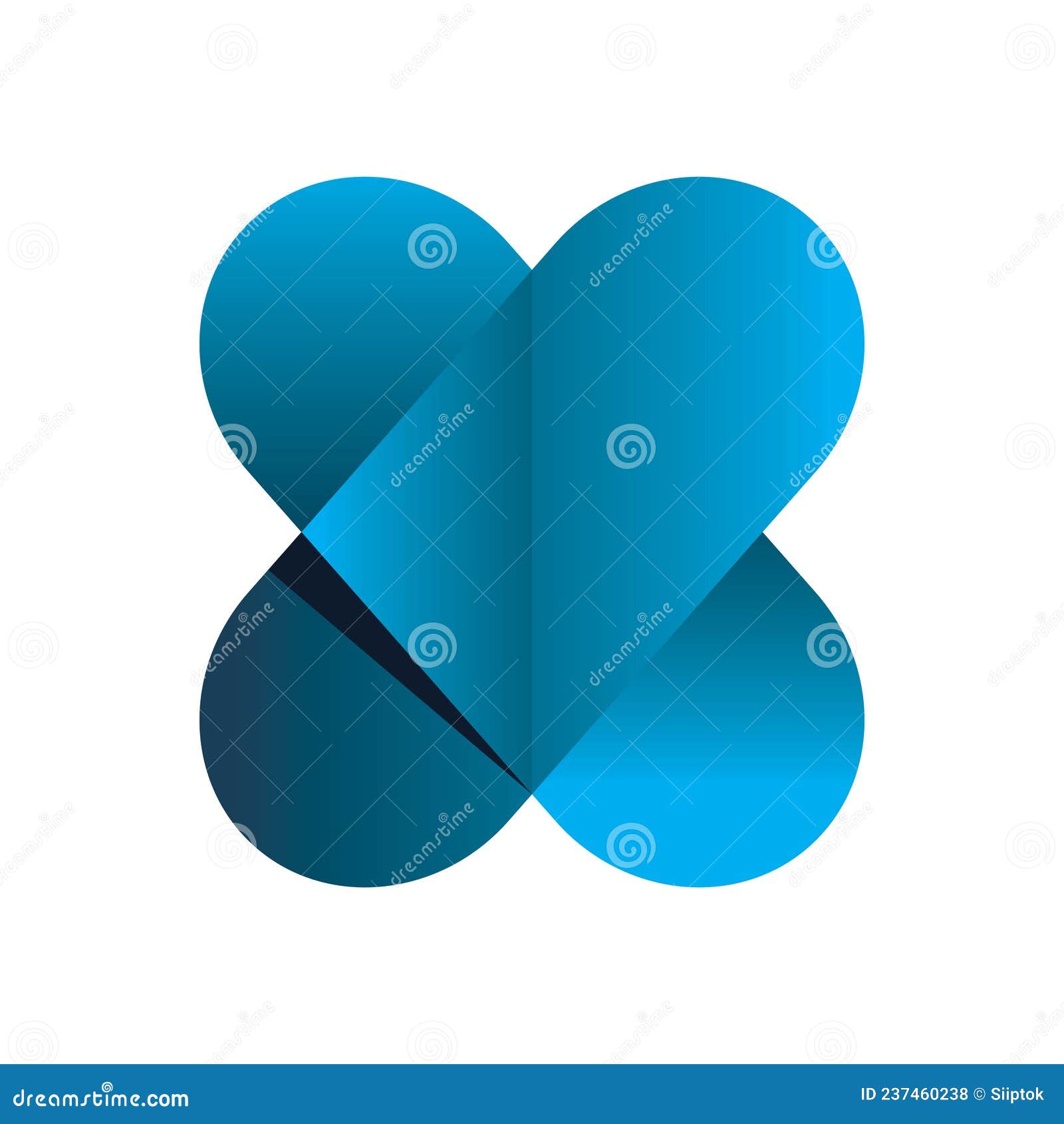 Blue Color Initial X Letter Logo Design Stock Vector - Illustration of ...