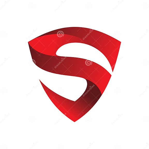 Red Color Initial S Letter Shield Logo Design Stock Vector ...