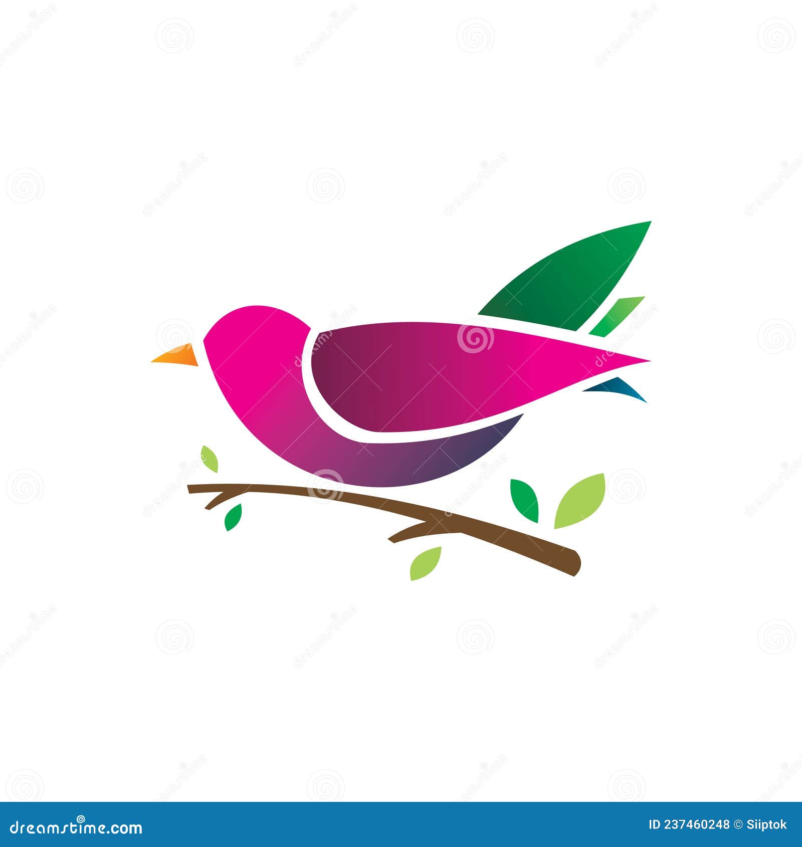 Full Color Bird Logo Design Stock Vector - Illustration of abstract ...