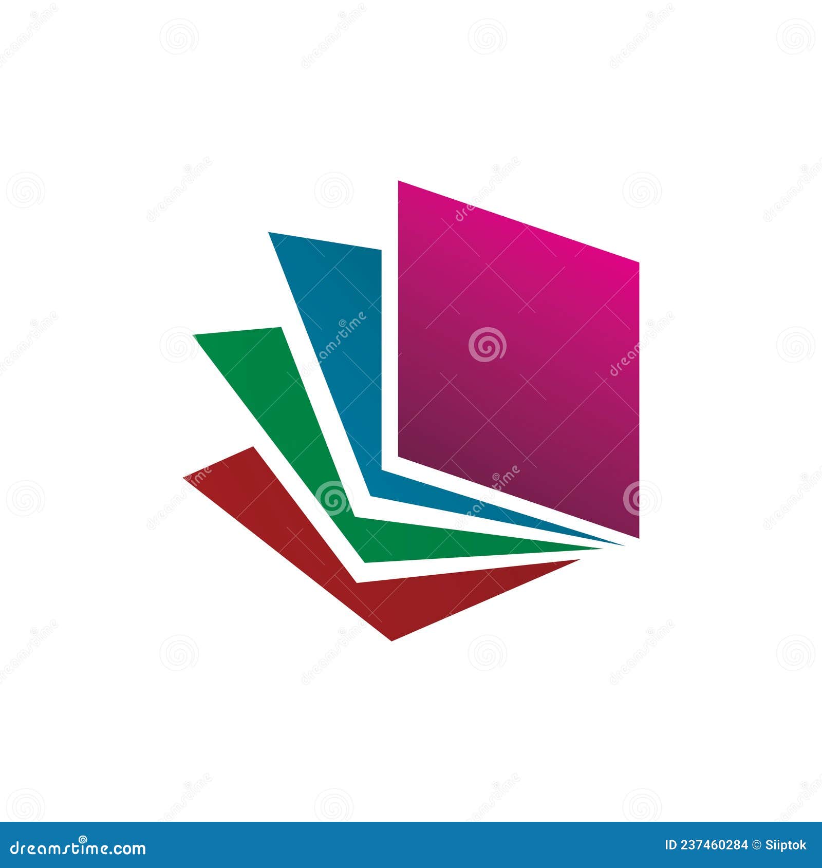 Full Color Book Pages Logo Design Stock Vector - Illustration of brand ...