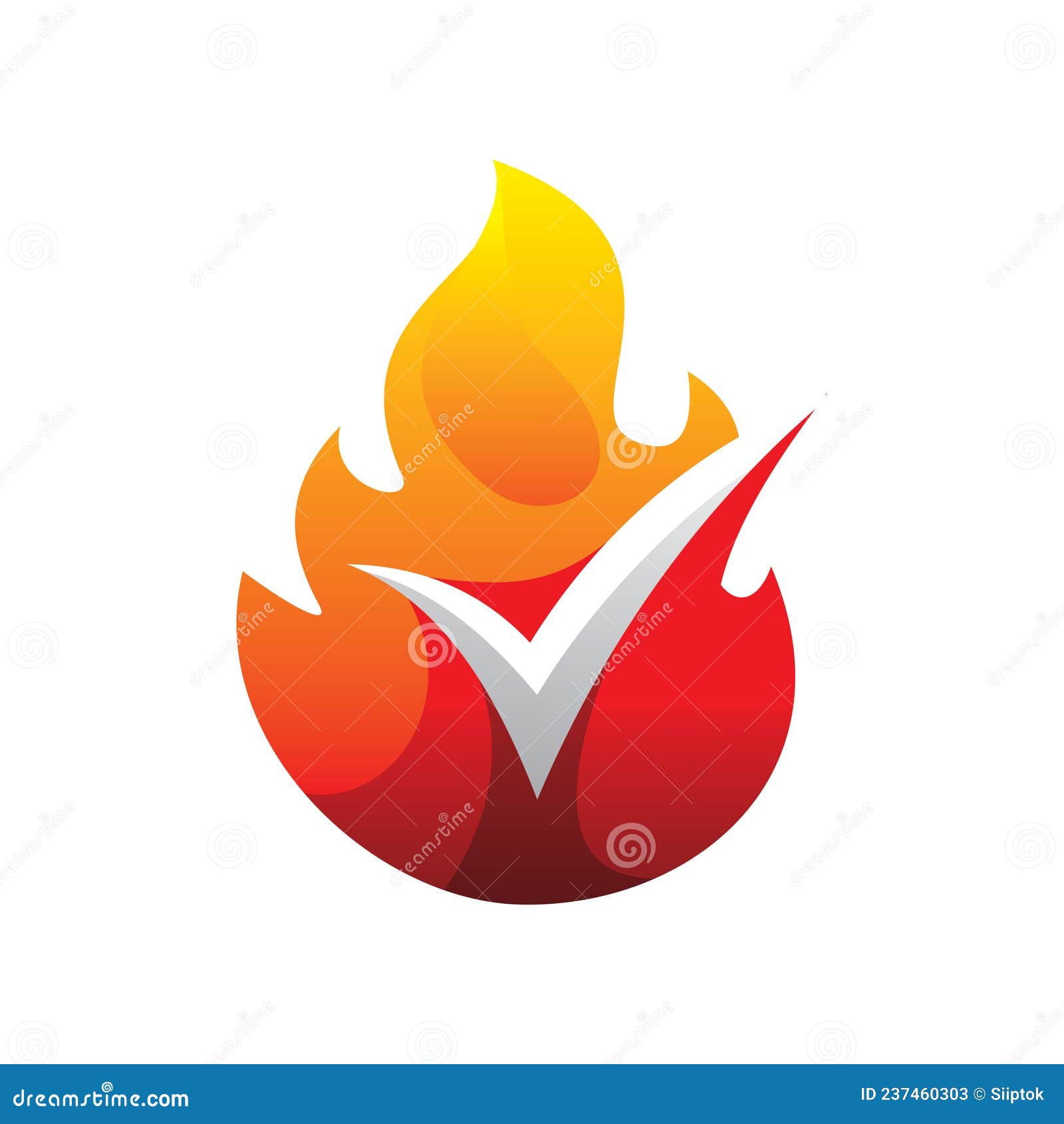 Correct Check List Fire Flame Logo Design Stock Vector - Illustration ...