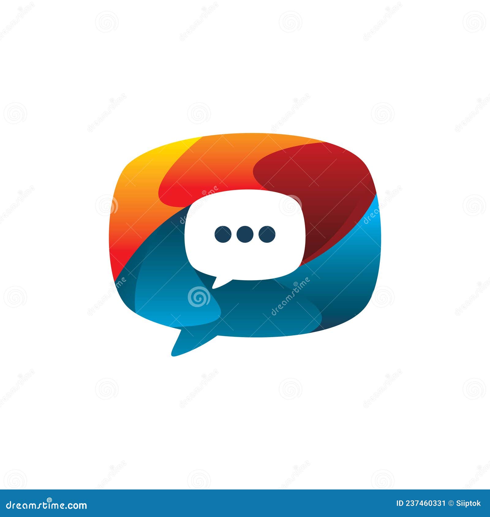 Full Color Shining Rounded Chat Logo Design Stock Vector - Illustration ...