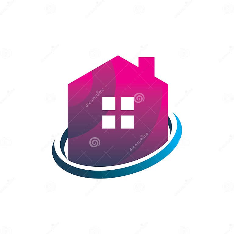 Full Color Housing Building Logo Design Stock Vector - Illustration of ...