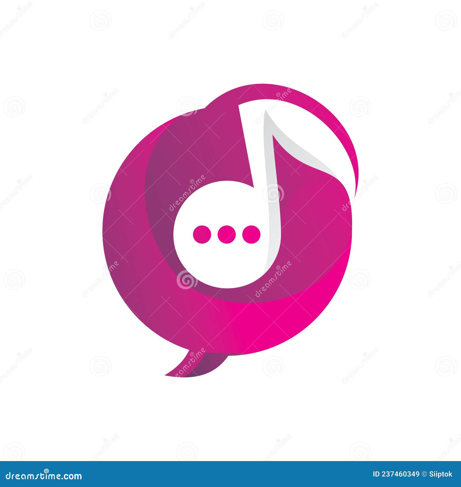 Full Color Circle Music Note Chat Logo Design Stock Vector ...