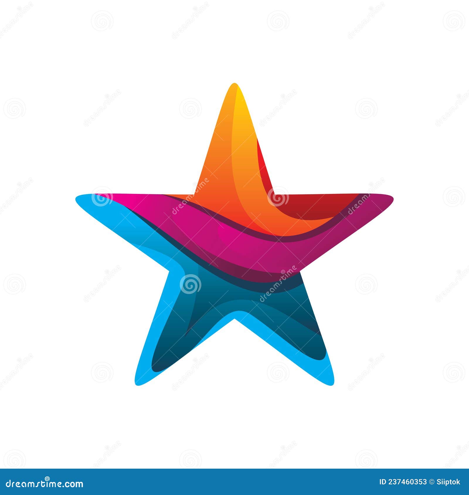 Full Color Star Shape Logo Design Stock Vector - Illustration of linear ...